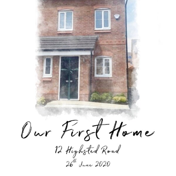 Custom Watercolour Home Print, First Home, Our Home, Custom Home Print ...