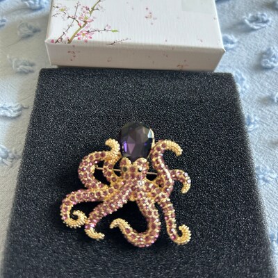 Prom Jewelry Gorgeous Flower Brooch Pin Pendant Rhinestone Crystal ...