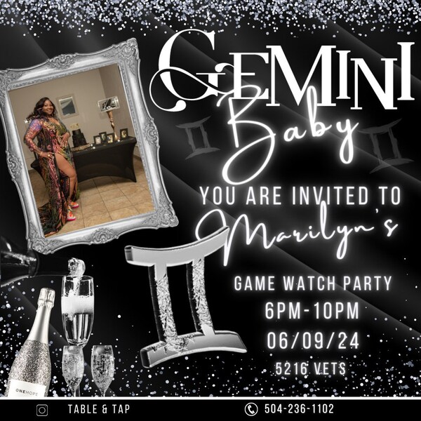 Gemini Birthday Flyer, Gemini Birthday Invitation, Birthday Event ...