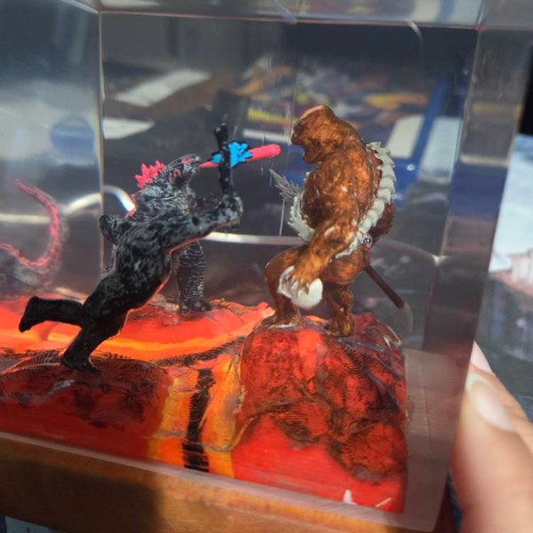 Monster Resin Night Light, Diorama Resin Epoxy, Atomic Breath, Resin ...