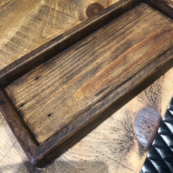 Shallow Reclaimed Wood Tray / Bathroom Tray / Tea Tray / Coffee Tray ...
