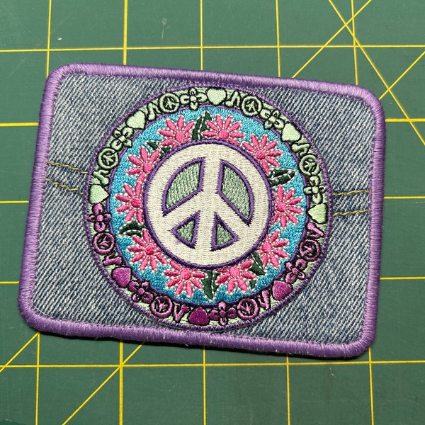 Peace Sign Flowers Hippie Vintage 70's Retro Patch - Etsy
