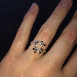 Sterling Silver Leaf Branch Ring, Gold Leaf Ring, Rose Gold Leaf Ring ...