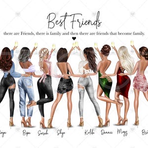 Best Friend Gift, Group of Friends Print, Best Friend Print, Best ...