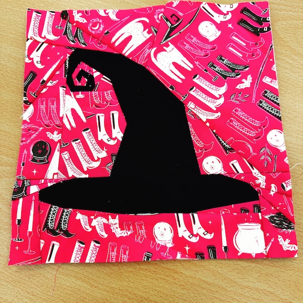 Witch's Hat Foundation Paper Pieced FPP Quilt Block Pattern ...