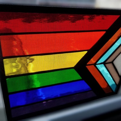 Stained Glass Pride Flag LGBTQ Sun Catcher Panel 11 X - Etsy