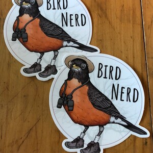 Bird Nerd Vinyl Sticker. Birding Bumper Sticker. Bird Lover Water ...
