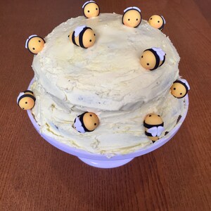 12 Fondant Sugar Bees. Cake Toppers. Cupcake Toppers. Approximately ...