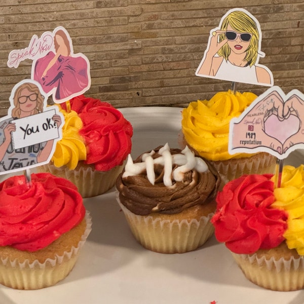 Taylor Swift Cupcake Toppers, Taylor Swift Birthday, Taylor Swift Party ...