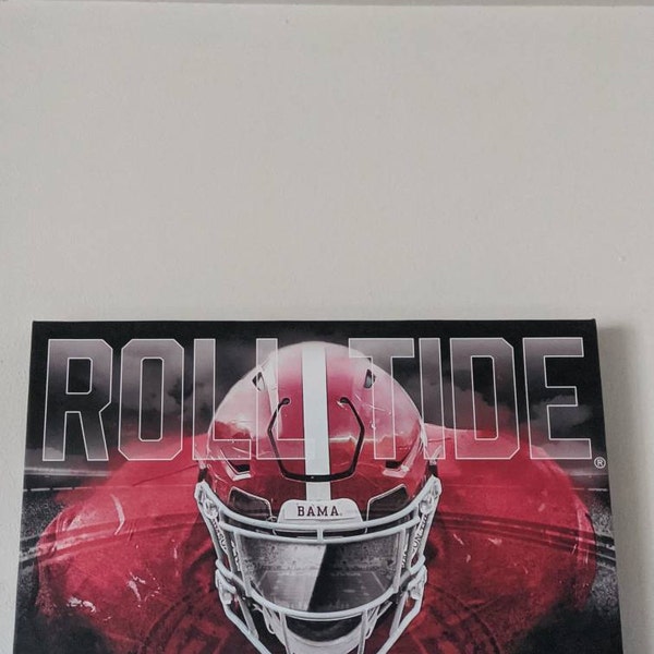 Alabama Crimson Tide Football Canvas Wall Art | BAMA Football - Etsy