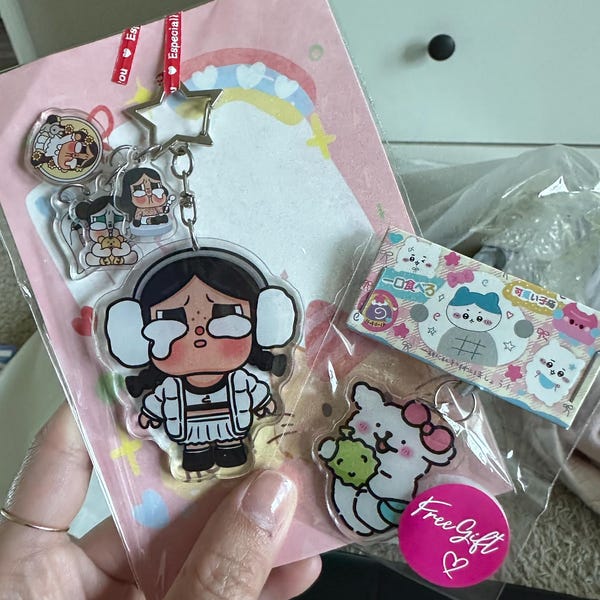 Labubu Popmart Double Sided Acrylic Phone Charm Keychain Bagcharm - Etsy