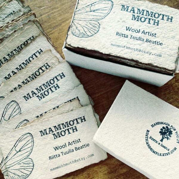 3.5" X 2" Distressed Look Personalized Printed Card/ Vintage Business ...