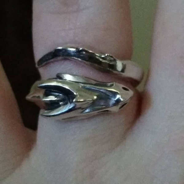 Dragon Wrap Ring in Sterling Silver, Silver Dragon Ring, Silver Wrap ...