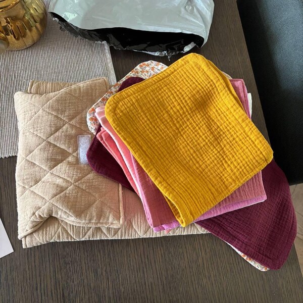 Beige Changing Mat in Fabric, Changing Pad With Accessory Baskets, Baby ...