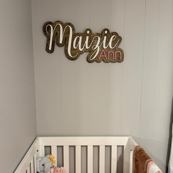 Large Wood Name Sign, Name Sign for Wall, Kids Name Sign, Big Baby Name ...