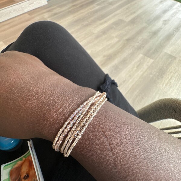 Rose Gold Stack Bracelet for Women Bridesmaid Bracelet Rose Gold ...