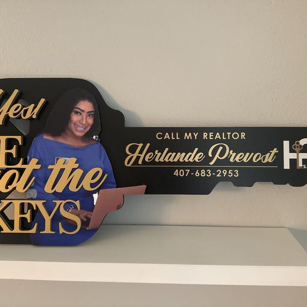 Photo Key Sign, Realtor Key Sign, Closing Photo Prop, Modern Key Sign ...