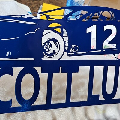 Race Car Custom Name Metal Sign, Race Car Sign, Dirt Track Racing Sign ...