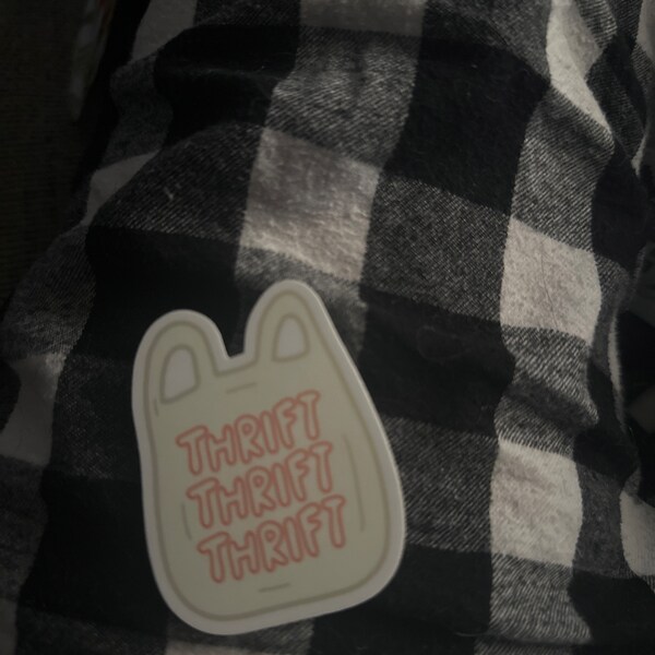 Thrift Tote Vinyl Sticker - Etsy