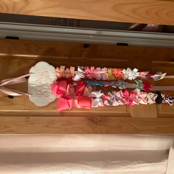 Embroidered Bow Holder | Monogrammed Bow Holder | Girls Personalized ...