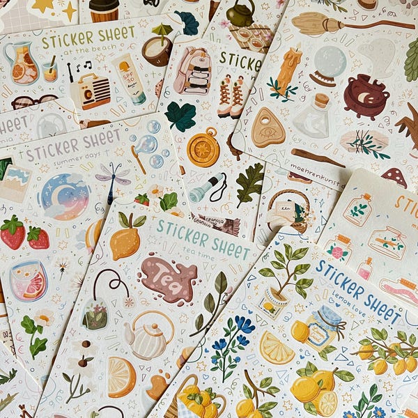Sticker Sheet - Summer Days | Journal Stickers, Calendar, Planner ...
