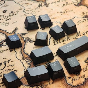 Daedric Font Backlit Keycap Set top Print Only or Top and Front Side ...