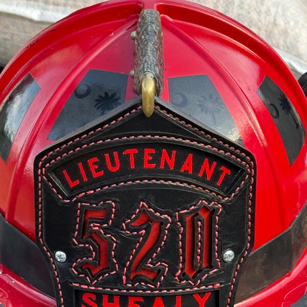 Custom Leather Fire Helmet Shield - Handcrafted Firefighter Helmet ...
