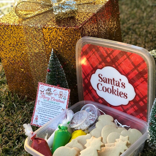 Merry Christmas DIY Cookie Kit Instructions Card 4"x5", Christmas Kids ...