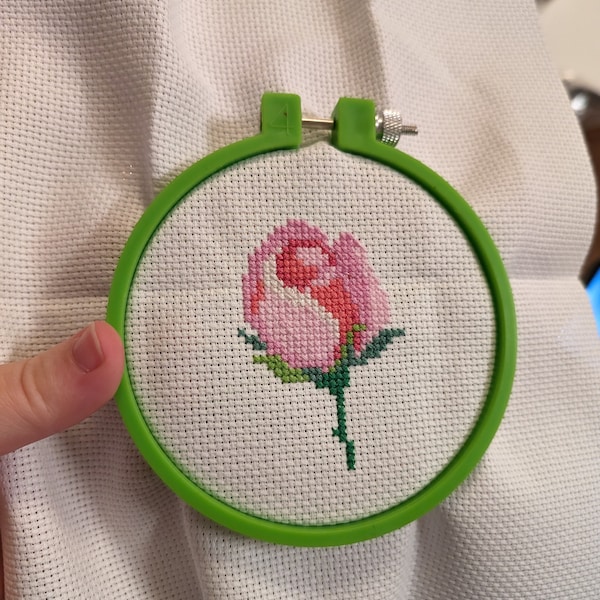 Mini Cross Stitch Pattern. Rose. Counted Cross Stitch Chart. Flower ...