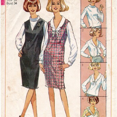 Simplicity Sewing Pattern 8845 From 1994. Misses Tops With Shaped ...