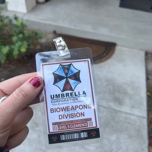 Resident Evil Umbrella Corporation Bioweapons Division ID Card Badge Cosplay Costume Name Tag ...