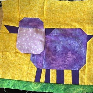 Patch Lamb Quilt Block Pattern (make a 6" or 12" Block) - Digital ...