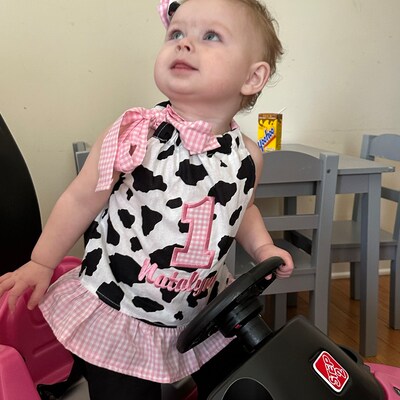 Girl Barnyard Outfit / Farm Animal Party / Cow Theme Birthday / Cow ...