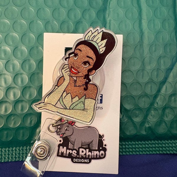 Tiana Princess and the Frog Retractable Badge Reel - Nurse Teacher ID ...