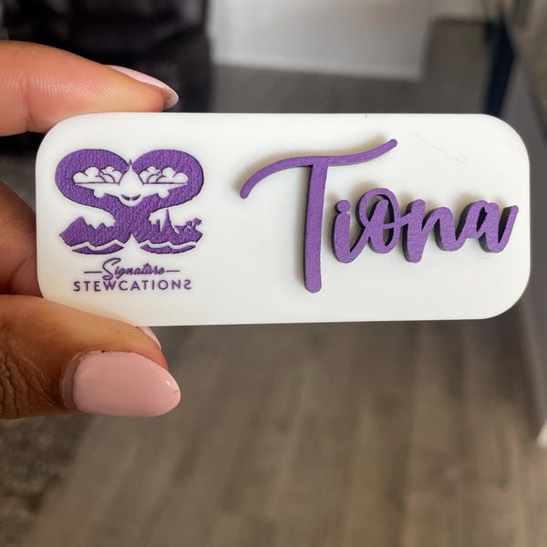 Custom Engraved Business Name Tag With Magnet, Acrylic Name Badge With ...