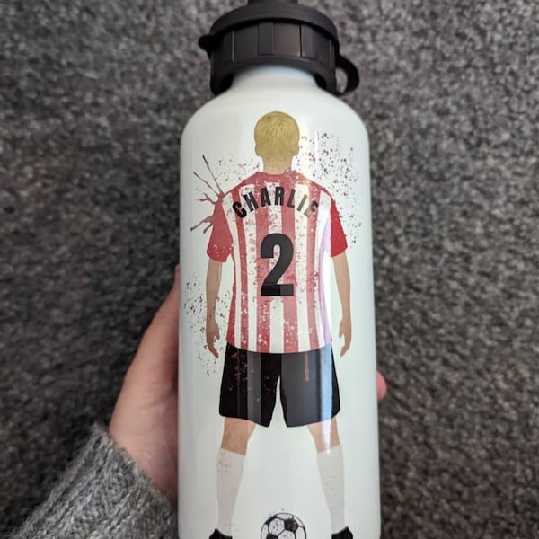 Personalised Girls Football Rugby Water Bottle Children's Custom Sports ...