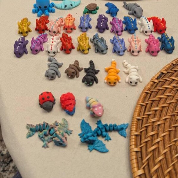 3D Printed Marine Animal Toy Bundle, Colorful Fidget and Sensory Aids ...