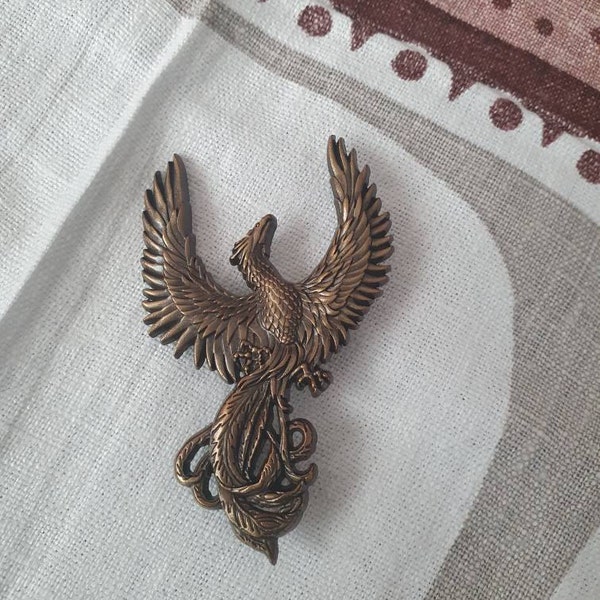 Phoenix Rising Pin Badge - Etsy