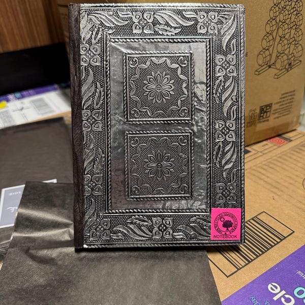 Medieval Silver Metal Journal 5 by 7 Inch. Antique Embossed Hardcover ...