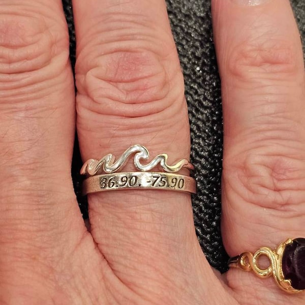 925 Sterling Silver Wave Ring, Surfer Ring, Silver Surf Ring, Surf ...