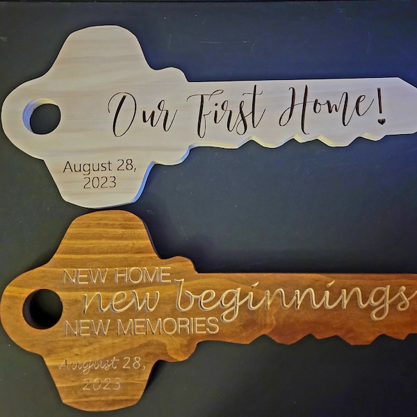 New Home New Beginnings New Memories Key Sign, Custom Wood Signs ...