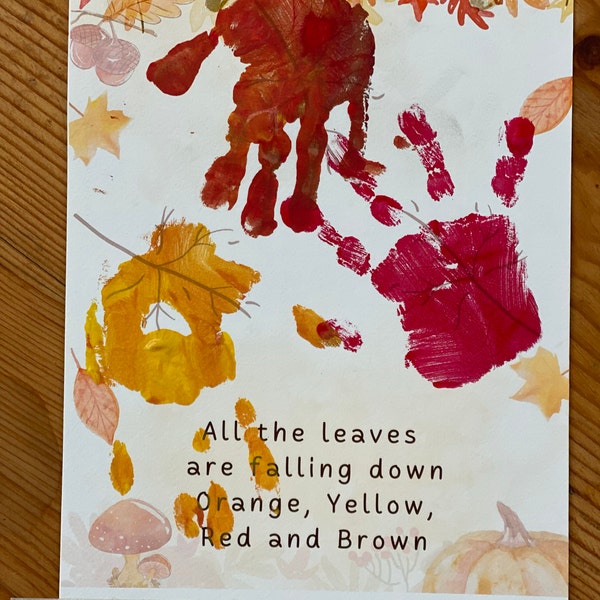 Autumn Fall Poem / Handprint Art / Leaves Leafs Season / Thanksgiving ...