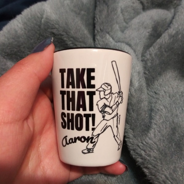 Baseball Shot Glass Gifts, Funny Player With Bat Decor, 'take That Shot ...