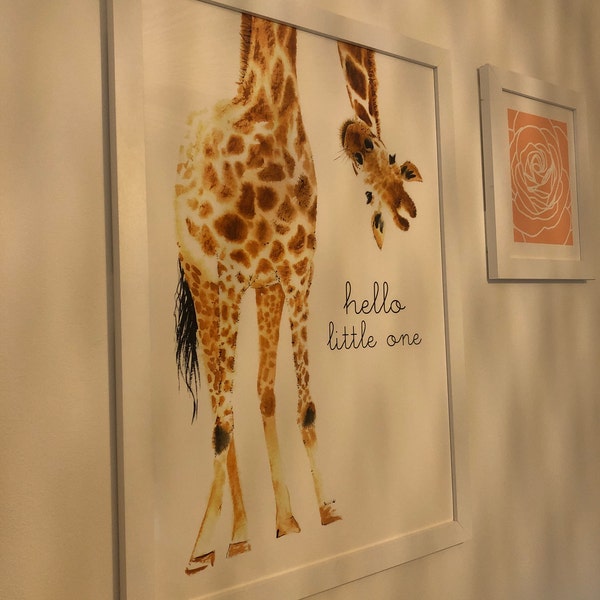 Hello Little One Giraffe - Original | Unframed - Etsy