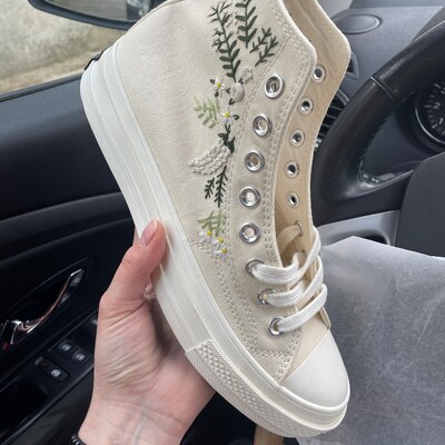 Converse Custom Floral Embroidery / Converse Custom Name / Gift for ...