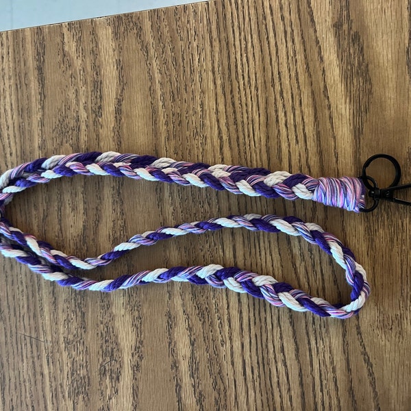 CUSTOM! Macrame Lanyard , Braided Lanyard for ID and Keys ,macrame ...