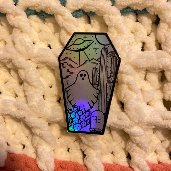 Holographic Sticker, Coffin Sticker, Ghost, Cactus, Flying Saucer, UFO ...