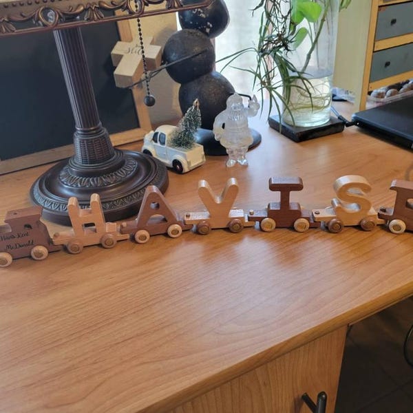 Wooden Train With Name-personalized Train-name Toy-wooden Custom Train ...