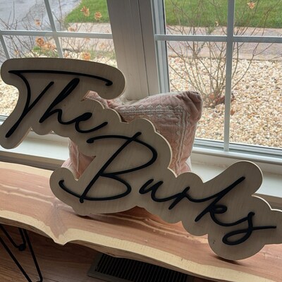 Large Last Name Sign, Cut Out Last Name Sign, Wedding Name Sign, Double ...