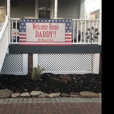 Welcome Home Daddy Military Banner Deployment Homecoming Banner ...